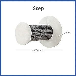 TRIXIE Wall Mounted Cat Lounge Set, Hammock and Condo with Two Steps, Cat Furniture, Scratching Post, Gray