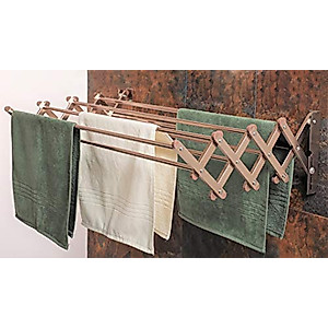 AERO W Racks Aluminum Wall Mounted Collapsible Laundry Clothes Drying Rack (60lb Capacity, 22.5 Linear FT, Aluminum Bronce)