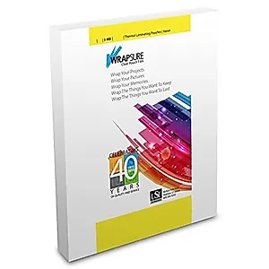 USI WrapSure Thermal (Hot) Laminating Pouches/Sheets, Legal Size, 5 Mil Thick, 9 x 14.5 Inches, Clear Gloss, 100-Pack
