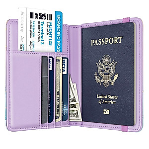 Passport Holder Cover,Traveling Passport Case Cute Passport Wallet for Women,Gradient Marble