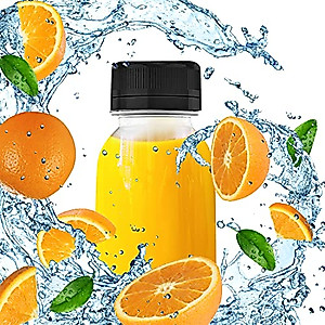 AQSXO 6 Pcs 4 OZ Plastic Juice Bottles, Plastic Milk Bottles, for Juice, Milk and Other Beverages.