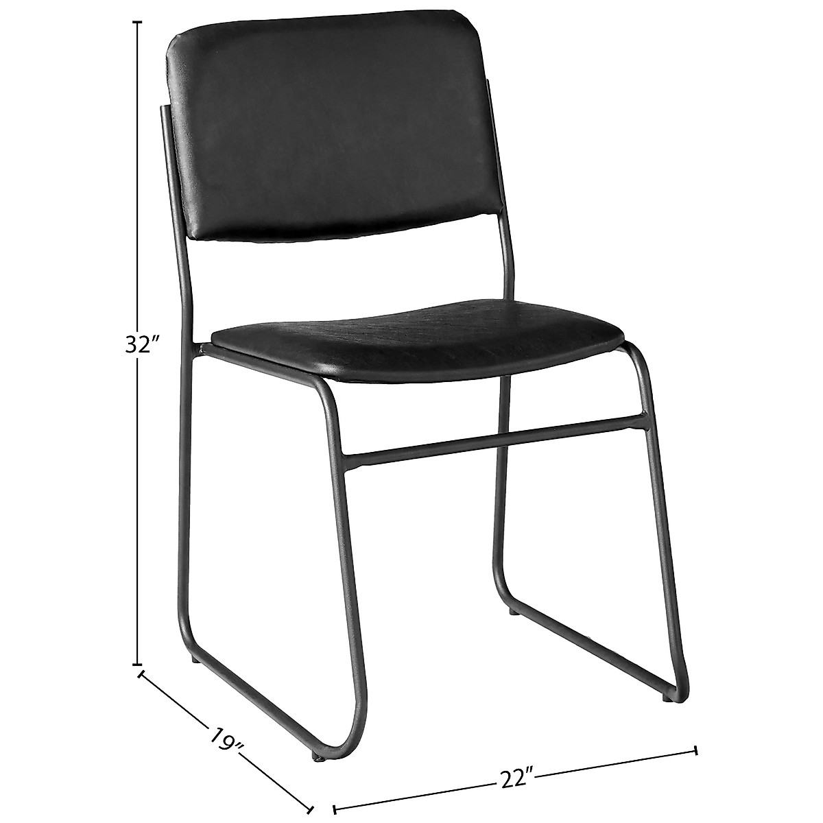 Flash Furniture 4 Pk. HERCULES Series 1000 lb. Capacity High Density Black Vinyl Stacking Chair with Sled Base