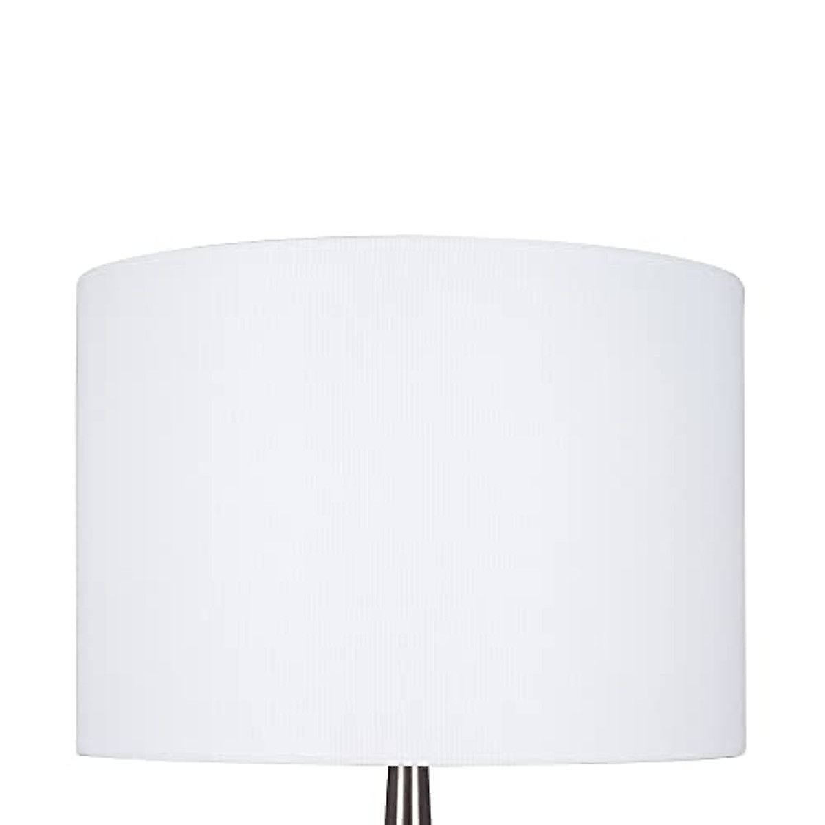 Catalina 23105-000 Modern Fluted Metal Base Table Lamp with White Shade, 19", Brushed Nickel
