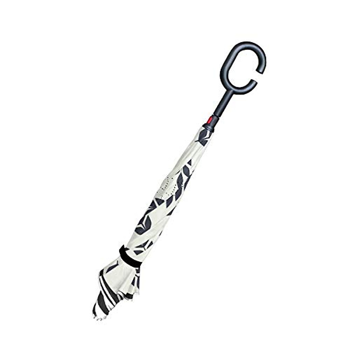 Nander Leaves Double Layer Inverted Umbrellas Reverse Folding Umbrella Windproof UV Protection Straight Umbrella Inside Out Upside Down for Car Rain Outdoor with C-Shaped Handle