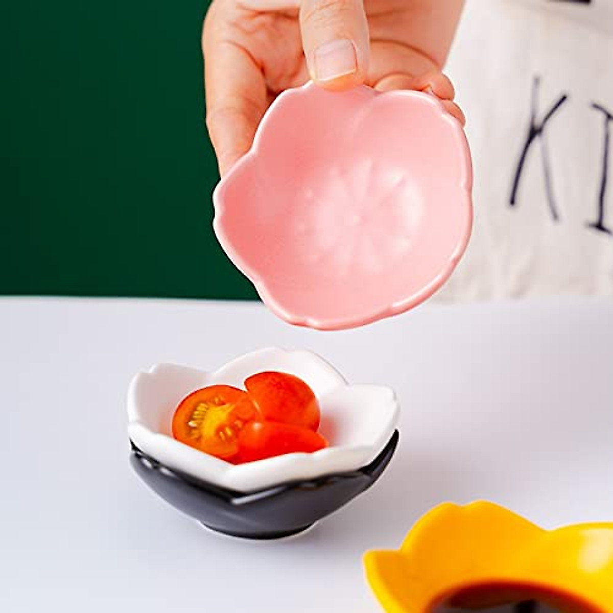 Seasoning dish Ceramic Sauce Bowl Mini Kitchen Utensils Dip Bowl Trinket Seasoning Plate For Ice Cream Fruit Sala Kitchen Tableware Tapas Trays (Color : B) (G)