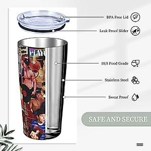 OAEWRE Mark Actors Wahlberg Stainless Steel Mug Insulated Tumbler Coffee Mugs with Lids and Straw Double Wall Vacuum Cup 20oz