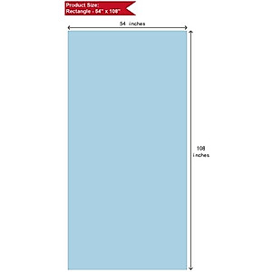 Light Blue Plastic Tablecloths 2 Pack Disposable Table Covers 54 x 108 Inch Baby Shower Party Tablecovers PEVA Sky Blue Table Cloths for BBQ Picnic Birthday Wedding Parties 8 ft Rectangle Table Use