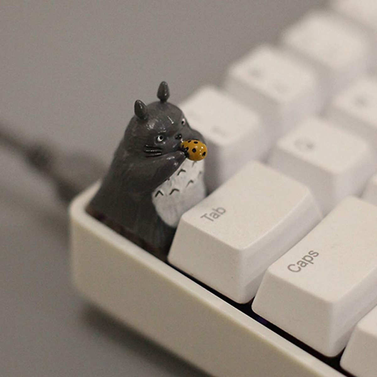 HFSECURITY Totoro Keycaps for Cherry Mx Switch Mechanical Gaming Keyboard Keycaps Replacement DIY Japanese Anime Style Totoro Keycaps