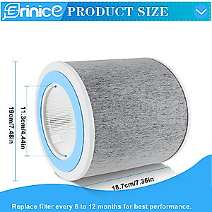 Erinice HP102 Replacement Filters for Shark Air Purifier HP100 Series HC452 Accessories, 3-in-1 Model HC450 HC451 HC452 HC455 H13 Grade True Air Purifier Filter, Compare to Part #HE1FKBAS & #HE1FKPET