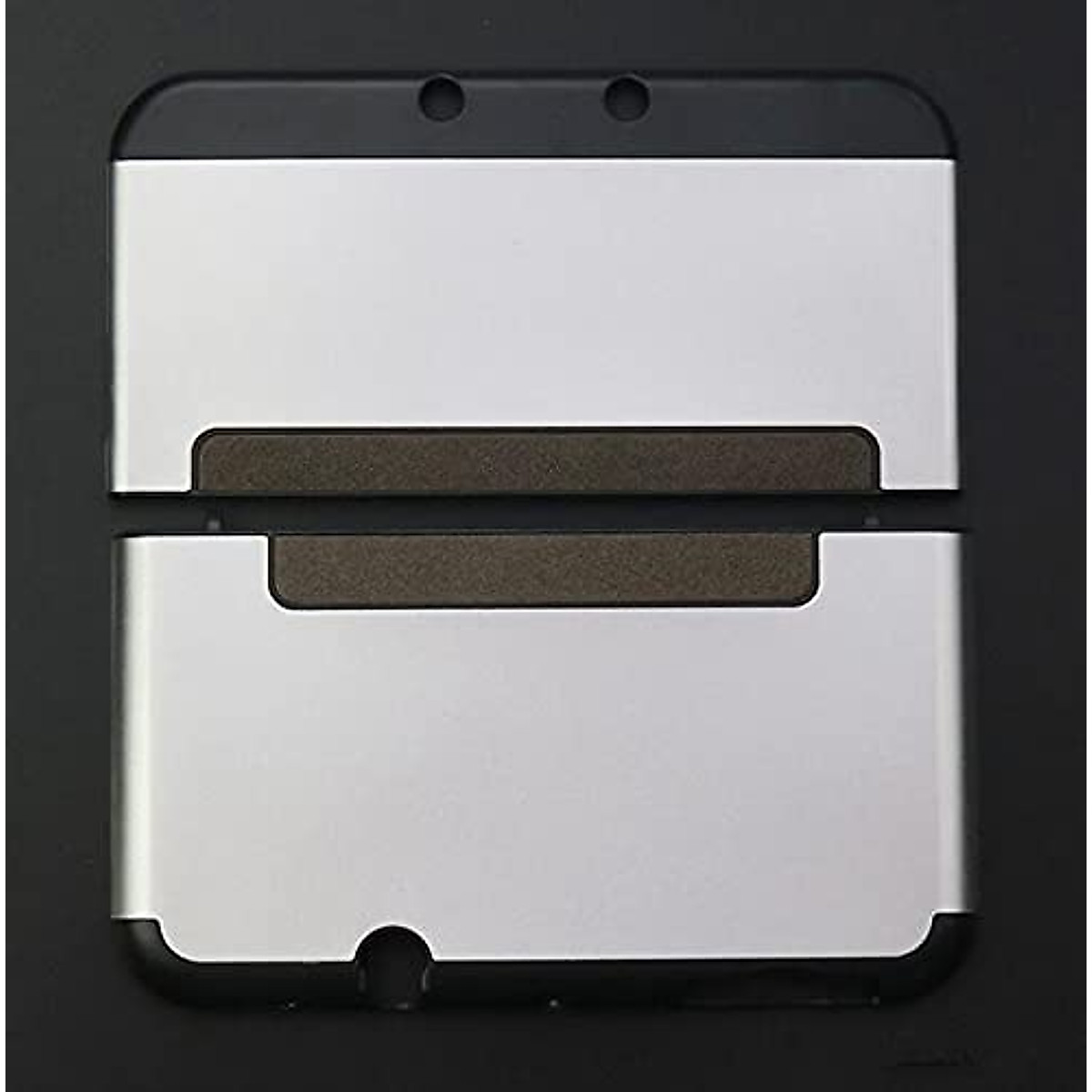 Aluminium Alloy Protective Case Front Back Faceplate Plates Top & Bottom Battery Housing Shell Case Cover Shockproof Hard Shell Skin for New 3DS XL LL Console 2015 - Silver