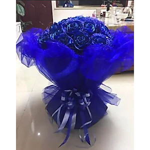 Leoyoubei 20 Sheets Flower Bouquets Wrapping Paper,Waterproof Frosted Gift Packaging Paper,Gift Box Packaging,Packaged on Both Sides Paper Bundle Florist Bouquet Wraps Material 22.8” (Royal Blue)