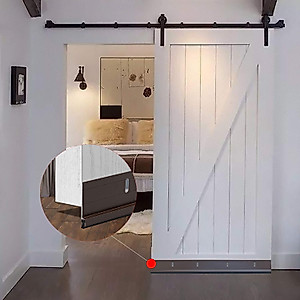 BAINING Metal Door Draft Stopper, 43.5 Inch Under Door Sweep Bottom Blocker Seal Strip, Aluminium Sweeps Anti Mouse Bite, Brown