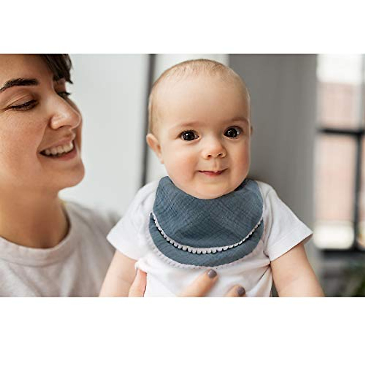 DOSMINE Baby Bandana Drool Bibs 8 Pack Baby Bibs for Boys Girls Adjustable Muslin Baby Bibs Set for Teething and Drooling Multi-Use Scarf Bibs