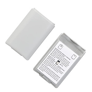 2 Pcs Battery Pack Cover for Xbox360 Wireless Controller, Replacement Battery Pack Cover Shell Case (1×Black, 1×White)