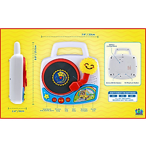 eKids Tiny Tunes Toy Turntable for Toddlers with Built-in Nursery Rhymes and Sound Effects, Musical Toy for Kids