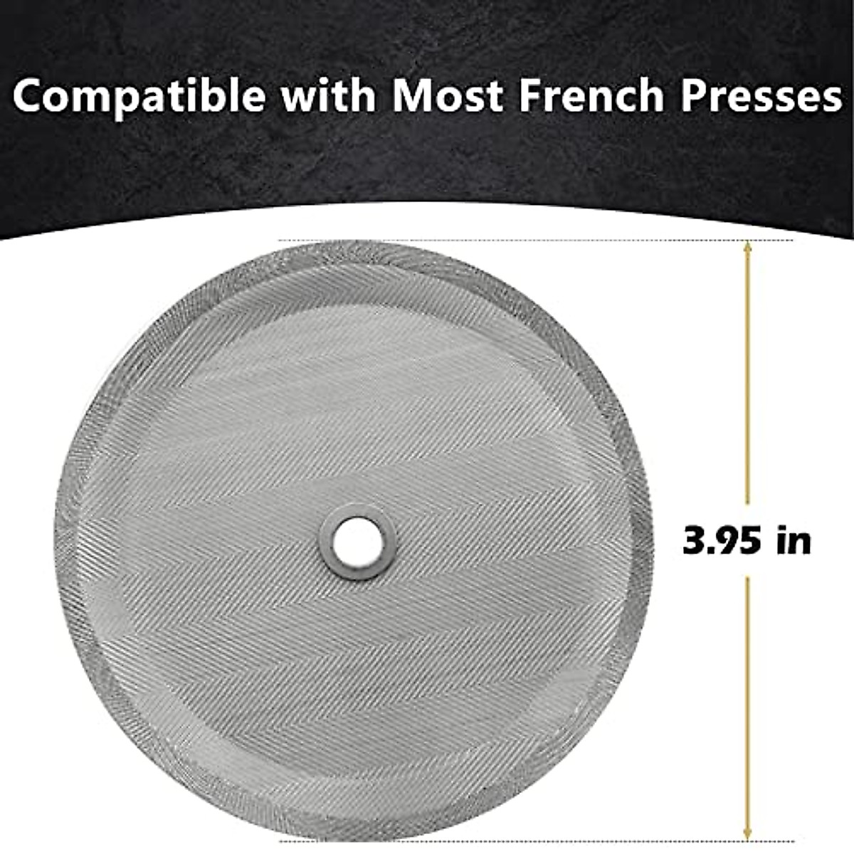 French Press Filter 6 Pieces Stainless Steel Replacement Filters Mesh French Press Screen Filter Replacement for Coffee Tea Makers and Coffee Grounds Filters