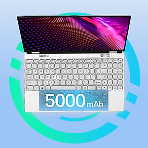 Jectse 15.6in Laptop, 2.4G 5G WiFi 16GB DDR4 RAM Quad Core 180 Degree Flip Notebook Computer with Backlit Keyboard, HD IPS Screen, 5000mA Battery for Windows 11 (16G+256G US Plug)