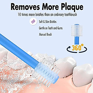 First Teeth Oral Care Kit by Brilliant Oral Care- Set has Baby's 1st Teether-Brush, Brilliant Baby Toothbrush and 2oz Spry Xylitol Tooth Gel, Infants Age 4 Months Old and Up, Baby Must Haves, Blue