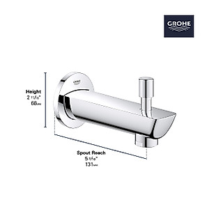 GROHE 13287001 Bauloop Diverter Tub Spout, Starlight Chrome