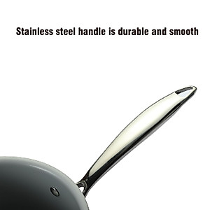 Home Cooking Multipurpose stockpot, saucepan, glass double nozzle filter lid, ergonomic handle saucepan (aluminum 3-quart)