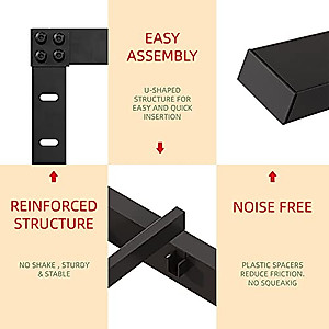 XMhongsong 14 Inch California King Size Bed Frame No Box Spring Needed, Heavy Duty Metal Platform Bed Frame, Easy Assembly, Noise Free, Black