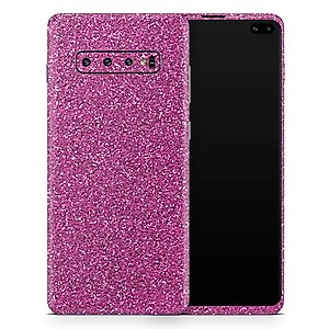 DesignSkinz Sparkling Pink Ultra Metallic Glitter Protective Vinyl Decal Wrap Skin Cover Compatible with The Samsung Galaxy S20 (Screen Trim & Back Glass Skin)