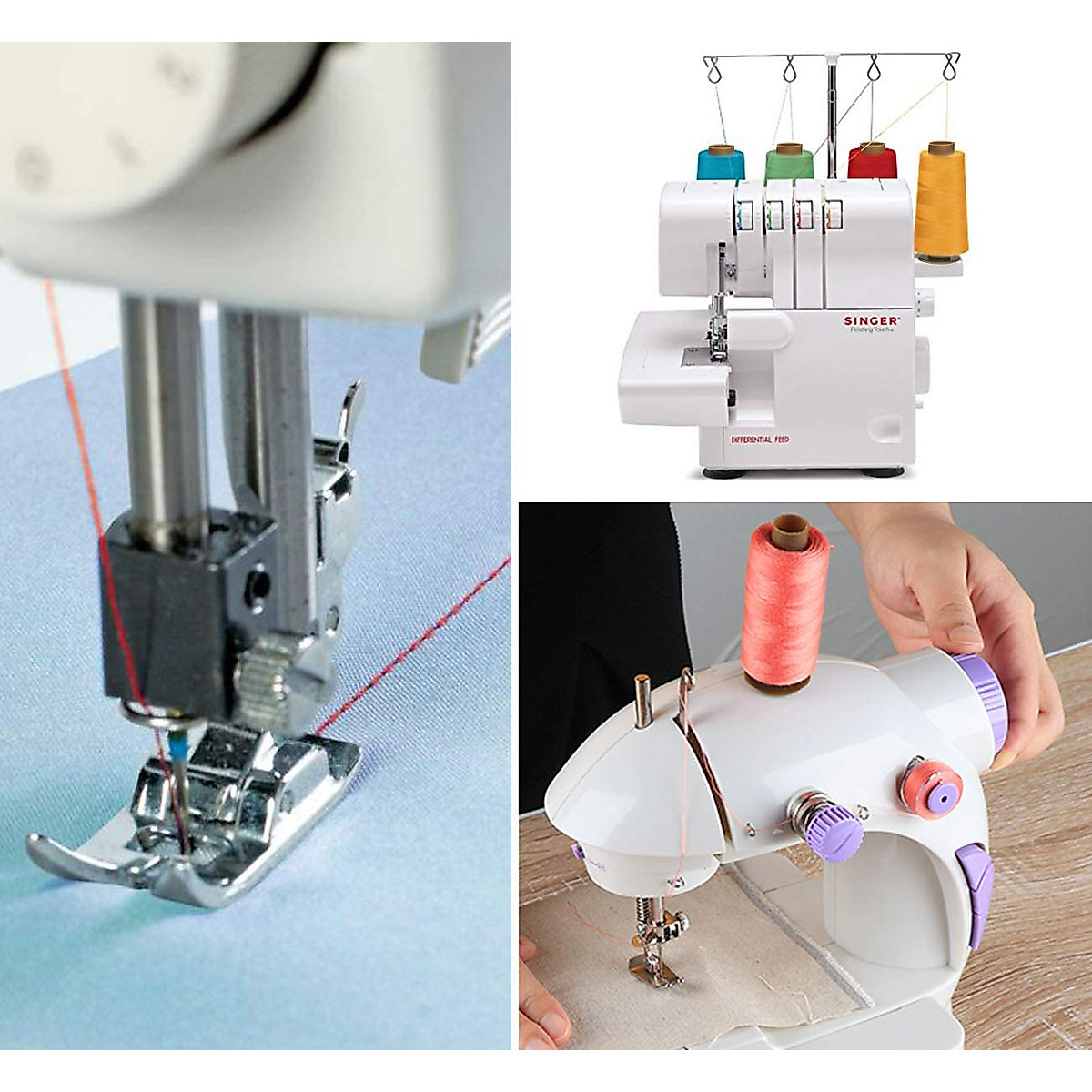 ilauke 50Pcs Bobbins Sewing Threads Kit, 400 Yards per Polyester Thread Spools, Prewound Bobbin with Case for Brother Singer Janome Machine, 25 Colors