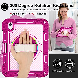 Hot Pink 10th Generation Case 2024 10.9 inch with Pencil Holder 10 Case Tablet Case New Gen 10 Case 2024 New 10.2 Case for Kids Girls 10.9 Inch 2024 Release