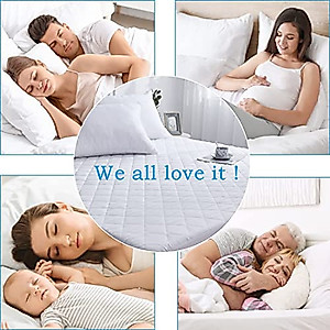 Bravbowerry Waterproof Mattress Protector,Cooling Breathable Fluffy Soft Mattress Pad, Washable Mattress Protector,Noiseless Mattress Cover,Bed Cover Waterproof,Deep Pocket Mattress Protector
