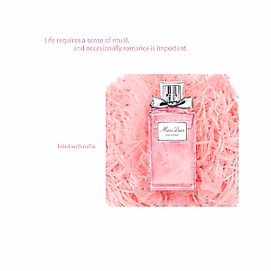 XINYIDAO Basket grass filler,crinkle cut paper shred filler, raffia paper filler, gift box packaging filler, 200g party decoration DIY packaging accessories (light pink)