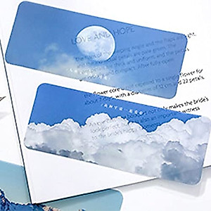 Translucent Bookmark Stationery Marker of Page Reading Assistant Page Holder Landscape Aesthetics Book Page Marker INS Style Page Label(C)