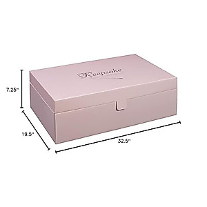 Foster-Stephens Wedding Dress Preservation Kit | Stylish Wedding Gown Garment Storage Box | Closet Storage Organizer for Quilts, Gowns, Dresses, Family Heirlooms | Pink, Extra-Large