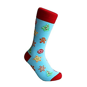 Christmas Gingerman Unisex Men Women Fun Dress Casual Pattern Crew Funny Xmas Socks Gift Box(3 pairs)