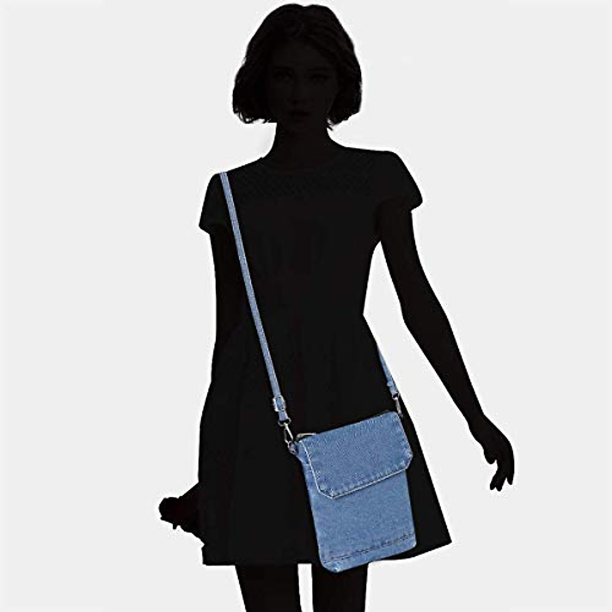 AOCINA Small Denim Purse Blue Jean Purse Denim Crossbody Bags for Women Small Purse for Teenager girls(C-Light Blue)