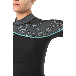 BARE 5MM Women's Elate Full Wetsuit | Comfortable high Stretch Neoprene Material | Long Sleeve | Great for All Watersports, Scuba Diving and Snorkeling | Grey 04