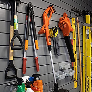 PROSLAT 33709K Ultimate Slat Wall Bundle with Slat Wall Panels, Hook Kit, Shelf and Basket Kit, Gray