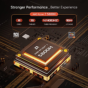 ACEMAGICIAN Mini Gaming PC with Graphics Card RX6400(4GB), Ryzen 7 5800H(up to 4.4GHz, 8C/16T) Desktop Computer, 32GB DDR4 512GB SSD, WiFi 6 & Bluetooth 5.2, Dual 2.5G RJ45 for Gaming, Office, HTPC