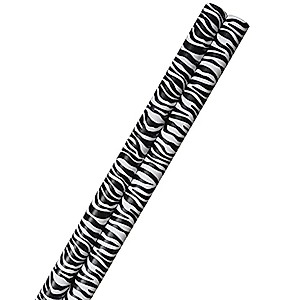 JAM Paper Gift Wrap - Zebra Print Wrapping Paper - 50 Sq Ft Total - Black & White Safari Stripes - 2 Rolls/Pack
