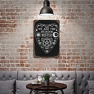 JPKIROZR 11.8*7.9in retro Halloween We Are The Weirdos sir Witchy Gothic Home Decor tin sign metal poster wall plaque decoration bar cafe garage cave club garden Funny art white-style-7-1-1