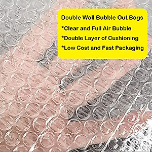 EPHECH 20PCS Self-Seal Bubble Out Bag Pouches, 12" x 16" Clear Bubble Cushioning Wrap Bag, Double Wall Shockproof Bubble Pouches Bag Protective Storage Bag for Moving, Shipping, Packing and Storage