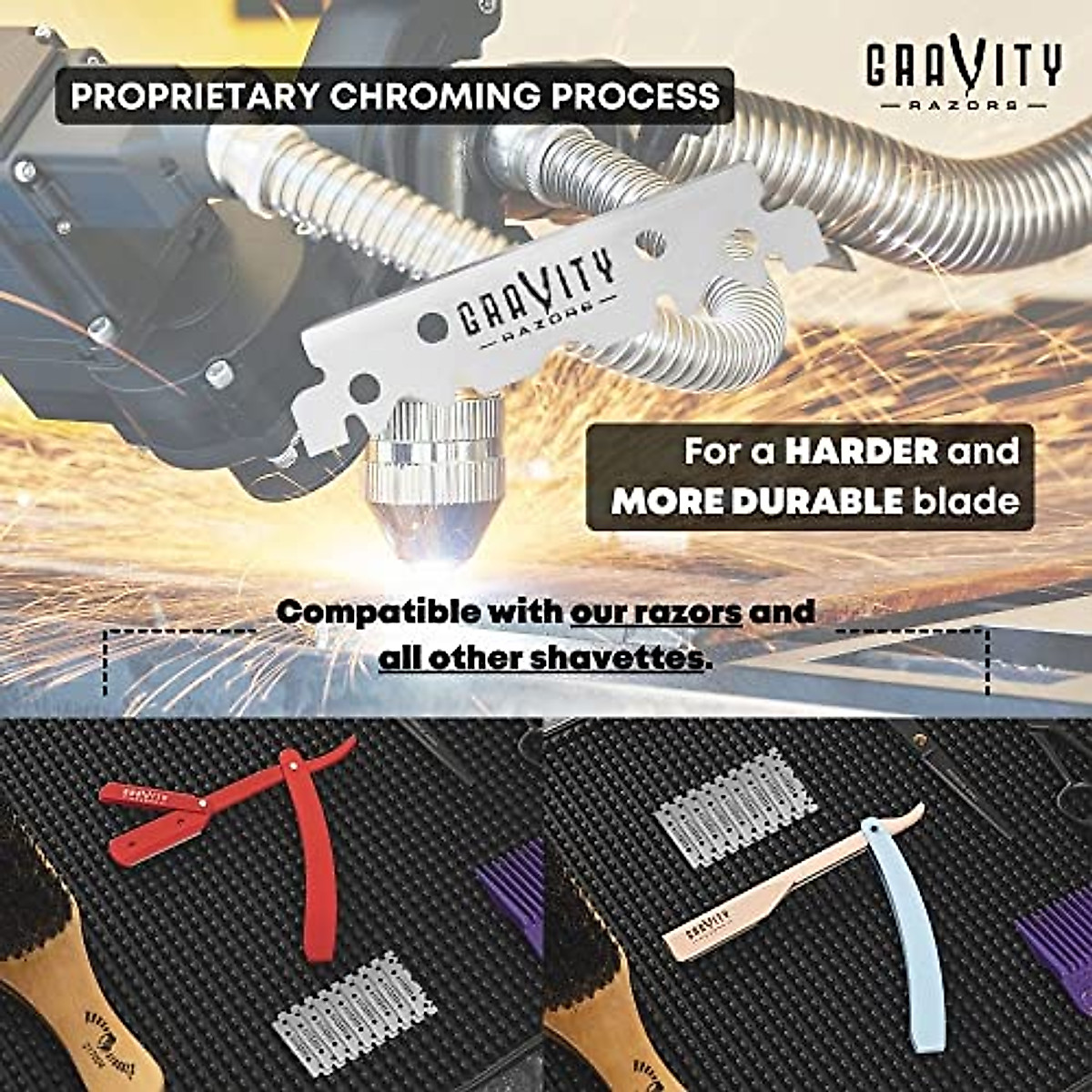 Premium Single Edge Razor Blades - Swedish Steel Razor Blades for Safety Razors and Straight Edge Razors, by GRAVITY RAZORS (100 Count)
