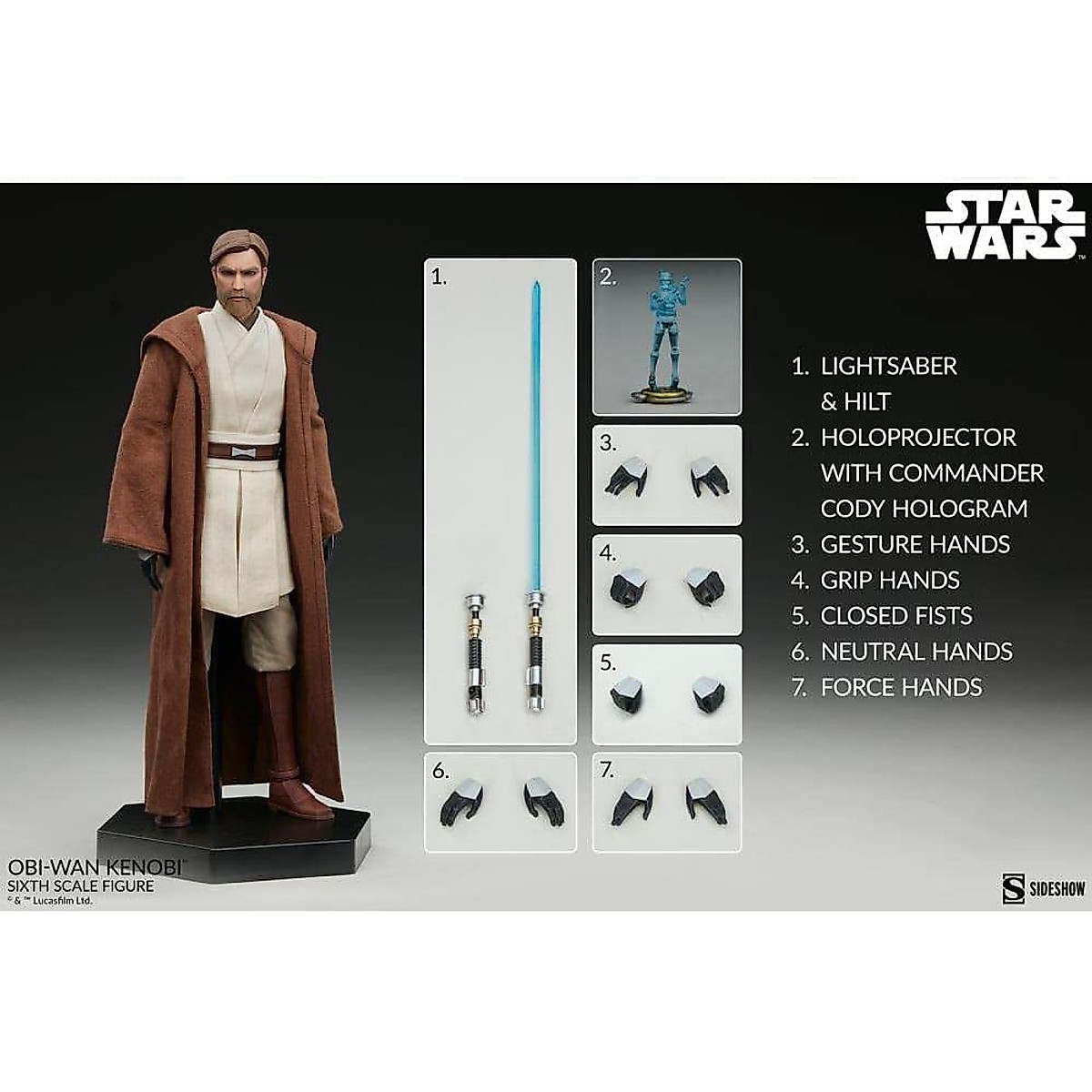 Star Wars Sideshow 1:6 OBI-Wan Kenobi The Clone Wars