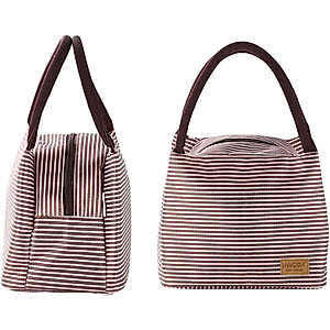 Lunch Tote Bag 4PCS Reusable Lunch Bag Portable Insulated Cooler Bag Thermal Lunch Organizer Bag for Work Picnic (Green+Red+Brown+Blue) Group02