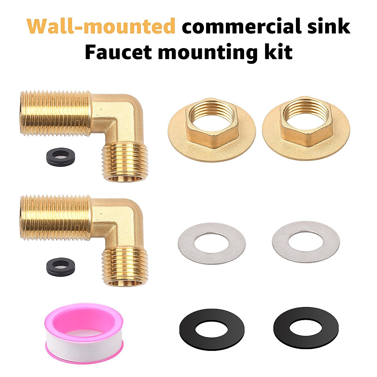 Aomitop 1/2 IPS and G1/2 Faucet Installation kit for Wall Mount Commercial Faucet,backsplash Mount Set