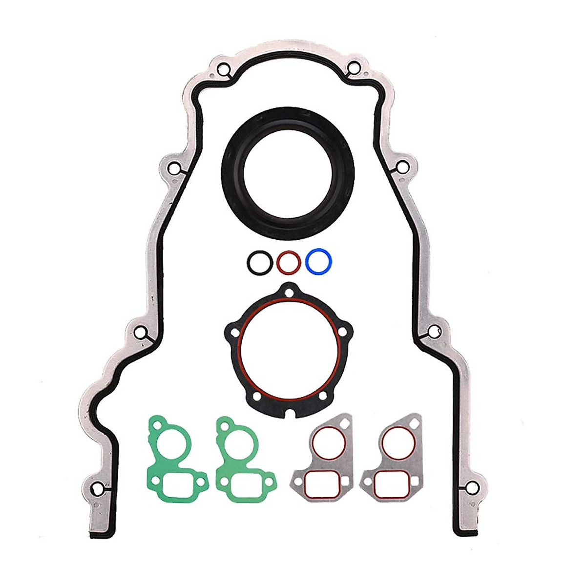 Timing Cover Gasket Set - Compatible with 4.8L 5.3L 5.7L 6.0L 6.2L Chevy Silverado, Suburban, Tahoe, GMC Sierra, Yukon, Savana, Cadillac Escalade - Replace 12633904 TCS45993
