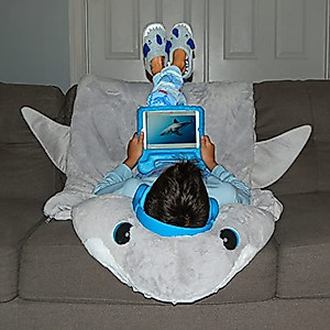 Dearfoams Easter Basket Stuffers Gifts for Kids Washable Animal Critter Slippers, Shark, 2-3 Big Kid