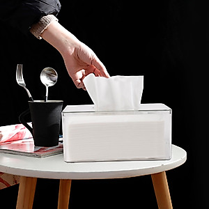 Yureshmull Dryer Sheet Holder, Dryer Sheet Container for Laundry Room, Clear Wipes Dispenser Holder Rectangle for Car, Office, and Home, Easy Refill Holds Standard Sheets