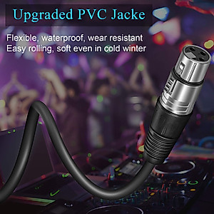 HOSONGIN XLR Cables 3.3 Ft 2 Packs, Balanced XLR Microphone Cable Male to Female 3-PIN XLR Mic Cords DMX Cables 3.3 Feet, Black