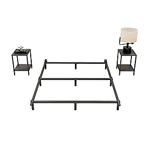 Kujielan Structurally Stable Black Bed Frame - 7 Inch Metal Bed Frame with Easy Disassembly and Long Life, King Size Bed Frame with 9 Legs for Support Without Taking Up Space and Easy to Move King
