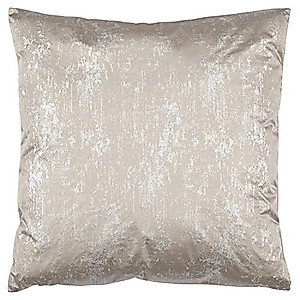 Amazon Brand – Rivet Modern Metallic Velvet Decorative Throw Pillow, Soft and Luxurious, 17" x 17", Silver